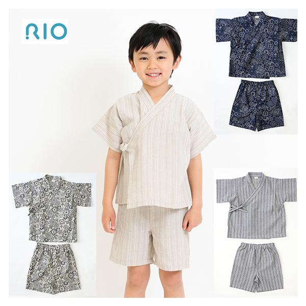 日本の夏はやっぱり甚平着て花火行かなきゃ！今年は涼しいしじら織がおすすめです♪もちろんバンダナ柄も引き続きカッコいい！着付けは簡単紐を2箇所結ぶだけ。お祭りだけでなくルームウェアとしても大活躍！【素材】ネイビー、ベージュ　本体：綿50%、ポ...