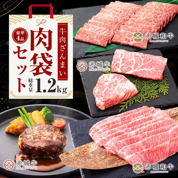 【セット内容】1.赤城和牛肩ロースすき焼き400g2.赤城和牛三角バラ(上カルビ)焼肉250g3.赤城牛ランプとイチボのステーキ100g×2枚4.赤城牛ハンバーグ生パテ130g×4個