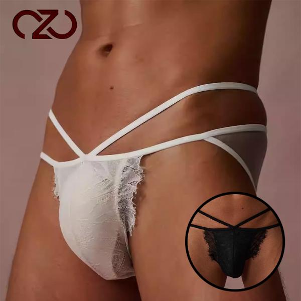 ■商品説明SIREN’S LAMENT は、半獣の内が描く「静かな色気」と「構造美」を融合したメンズレース三角ブリーフです。フロントには繊細なレース素材を採用し、軽量で柔らかな肌触りを実現。クロスストラップ構造がウエストラインを美しく引き立...