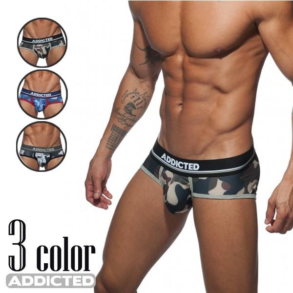 ◆ADDICTED◆スポーツメッシュボトムブリーフ ◆XS/S/M/L/XL（日本サイズより異なる）◆迷彩柄ブルー/迷彩柄/迷彩柄グレー◆スペイン製◆80%POLYESTER/10%CO/10%ELAST◆ スペイン発アンダーウェアブランド...