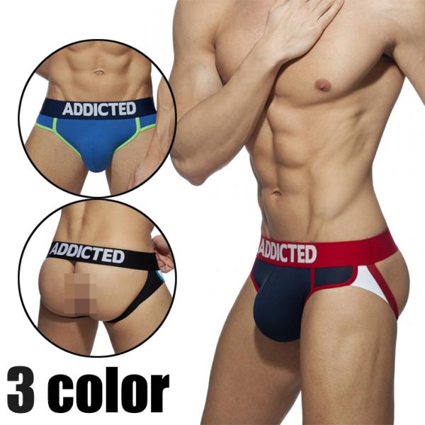 ◆ADDICTED◆ジョックストラップ◆XS/S/M/L/XL（日本サイズより異なる）最高級ビスコース90％スパンデックス10％生地最高の快適さのための大きなポーチセカンドスキン生地：軽く、通気性があり、伸縮性がありますホワイト、ロイヤルブ...