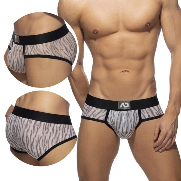 ◆ADDICTED◆ブリーフ◆S/M/L/XL（日本サイズより異なる）最高級の生地で作られた驚くべき新しいプリントブリーフ組成：80％ポリアミド-10％ビスコース-10％エラスタン全体にタイガープリントと対照的な黒いリボン最高の強化とサポー...