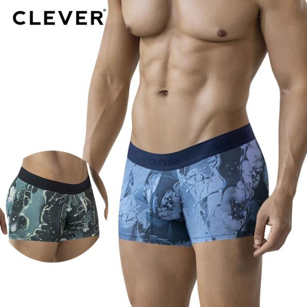 ブランド：【CLEVER アート柄ボクサーパンツ】産地：コロンビア抽象的なアートデザインが目を引く、CLEVERのハイセンスなボクサーパンツ。  ブルーとグリーンの2色展開で、個性的ながら上品な印象に仕上げています。◆ 立体カップ構造  フ...