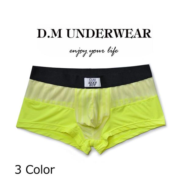 DM UNDERWEARM/L/XL/XXL（日本サイズより異なる）ナイロン76%スパンデックス24%CHINA製商品説明あらゆる場面に適した、ストライプの透明なデザイン。 超通気性、軽量、吸汗速乾性。ツルツルとした滑らかな肌触りが気持ちよ...