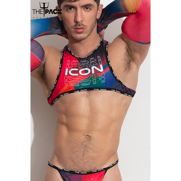 ◆ブランド：ThePack◆ICON クロップトップでスタイルをアップグレードしましょう。力強い ICON という文字があしらわれたこのクロップトップは、単なる衣服ではありません。自己表現の祝福です。2 本の白い袖が特徴で、私たち全員の内面...