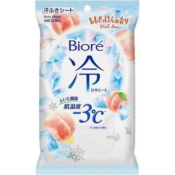【ビオレ 冷シート ももせっけんの香りの商品詳細】●ふいた瞬間肌温度-3度*1。●冷却ウォーターたっぷりひたひた！ふいた瞬間から熱を逃がします。(*1 二往復ふいた場合)●べたつく汗・ニオイのもととなる皮脂汚れを拭き取ります。●天然コットン...