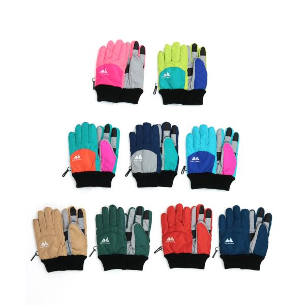 素材　甲：ポリエステル　100％　　　平：合成皮革　　　カフス：アクリル　100％Sサイズ(5-6才)・・リブを除いての長さ約15.5cm　　　　　　　　　手首部分リブの長さ　約6cm　Ｍサイズ(7-8才)・・リブを除いての長さ約17cm　...