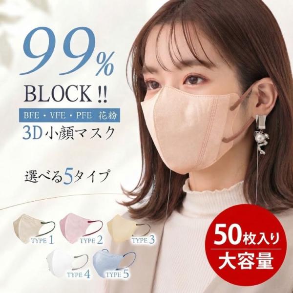 【商品内容】：3D立体マスク【タイプ】：1/2/3/4/5【サイズ】：M/L【本体・フィルター素材】：ポリプロピレン【ワイヤー素材】：ポリエチレン【耳ひも素材】：ポリエチレン・ポリウレタン○使用上の注意事項○※衛生用品のためご返品交換など一...
