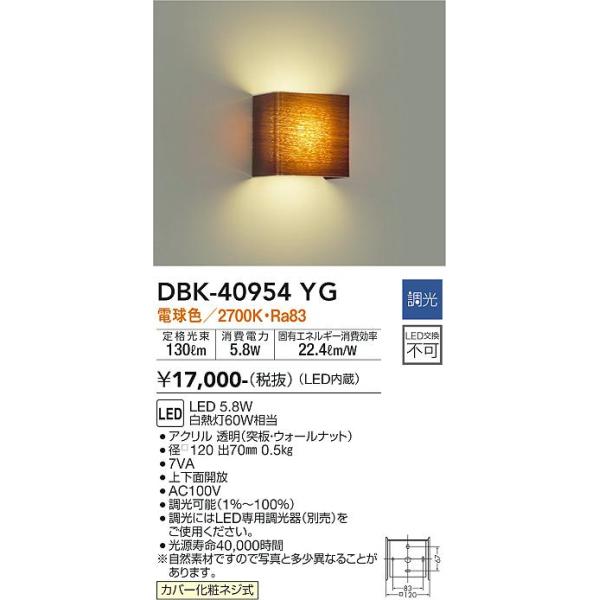 ≪即日発送対応可能 在庫確認必要≫DBK40954YG 畳数設定無し 電気工事必要