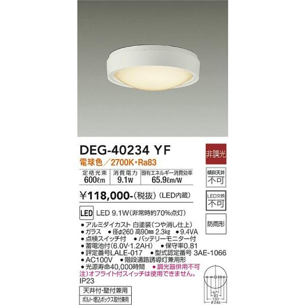 ≪即日発送対応可能 在庫確認必要≫DEG40234YF 畳数設定無し 電気工事必要