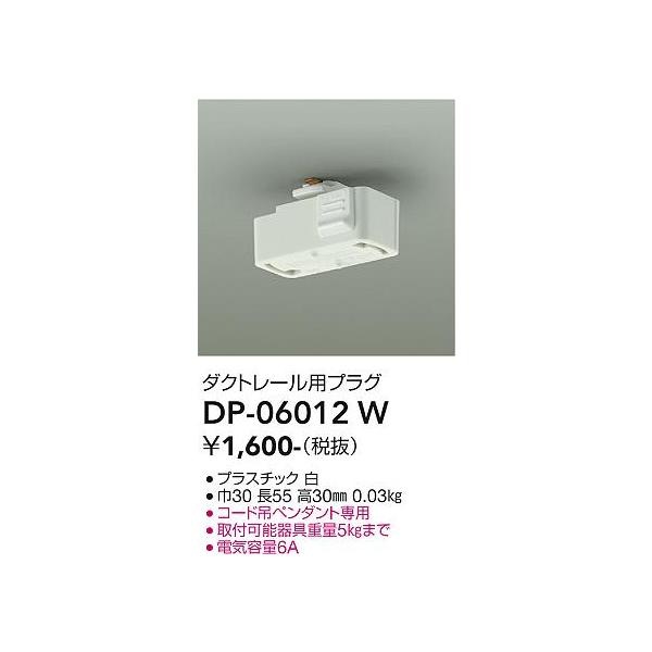 ≪即日発送対応可能 在庫確認必要≫DP06012W 畳数設定無し 電気工事必要 ダクトレール用プラグ