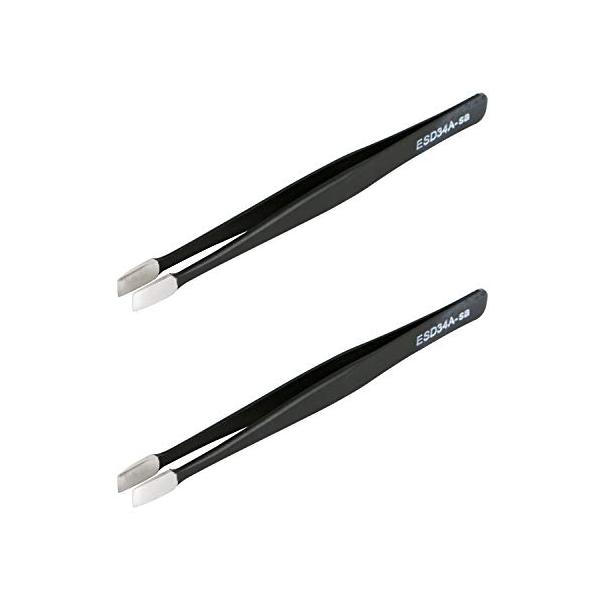 帯電防止帯電防止ピンセット黒/ESD-34a/-・Size:ESD-34a・1. モデル：長さ： 120mm/4.7; グリップスタイル：精密な丸みを帯びた角; 材質：ステンレス鋼 帯電防止プラスチックコーティング。・2. Aoje-Lin...