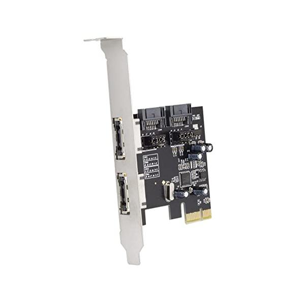 PCIE 4 SATA+ESATA。4 Ports SATA 3.0 ESATA/-/SA-208-XY・Color:4 Ports SATA 3.0 ESATA・パッケージ個数:1・同時に動作できるポートは2つだけです。 PCBにジャンパ...