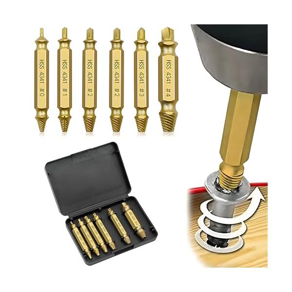 -/-/XIANFQNKJ-L129・1.高品質材料：スクリュー抽出機は高品質高速合金鋼（HSS 4341）で作られ、硬度が強く、耐久性があり、使用寿命が長い・2.高効率設計：ネジとボルトを取り外すために設計されている。各ドリルには、破損し...