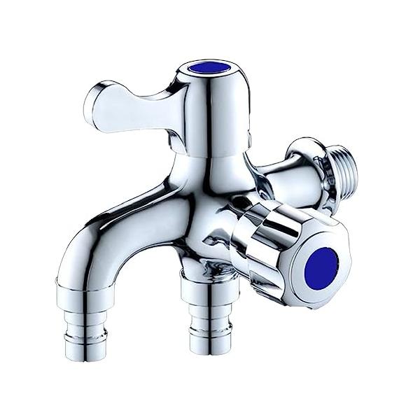 タイプAシルバー/-/-・Style:タイプA・水道 蛇口 ワンハンドル ワンタッチ 双口 2口 ホール レバー 浴室 ガーデン 屋外用 洗濯機用 継ぎ手・ワンハンドルタイプでシンプルなデザイン。とても使いやすい二股蛇口です。・洗濯機や浴室...