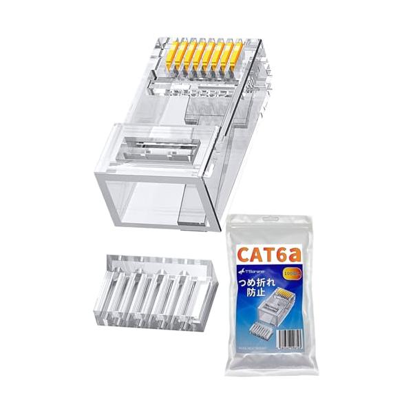 -/CAT6A - 100個/SPM-TLLC-6A・Size:CAT6A - 100個・パッケージ個数:100・??CAT6A LANコネクタカテゴリ6Aに準拠し8極8芯8P8CのRJ-45コネクタです。Cat6 Cat5eケーブルでもご...
