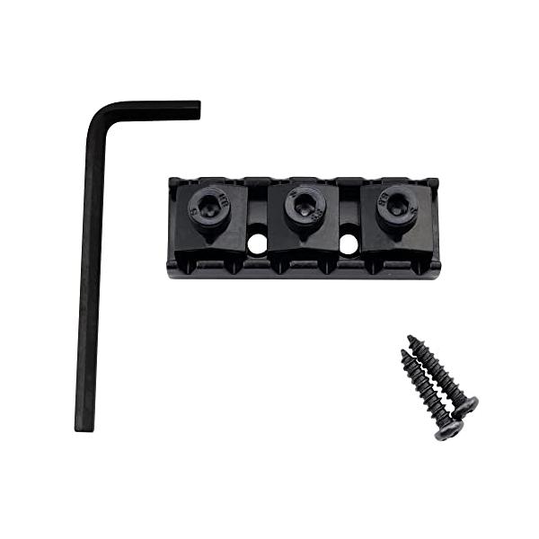 ブラック/-/XS-01・Color:ブラック・パッケージ個数:1・ストラトやスクワイアスタイルとフロイドローズスタイルエレキギター用・金属合金製・ナット幅 ：42mm ; string Spacing E-E: 35.5mm・レンチや取り...