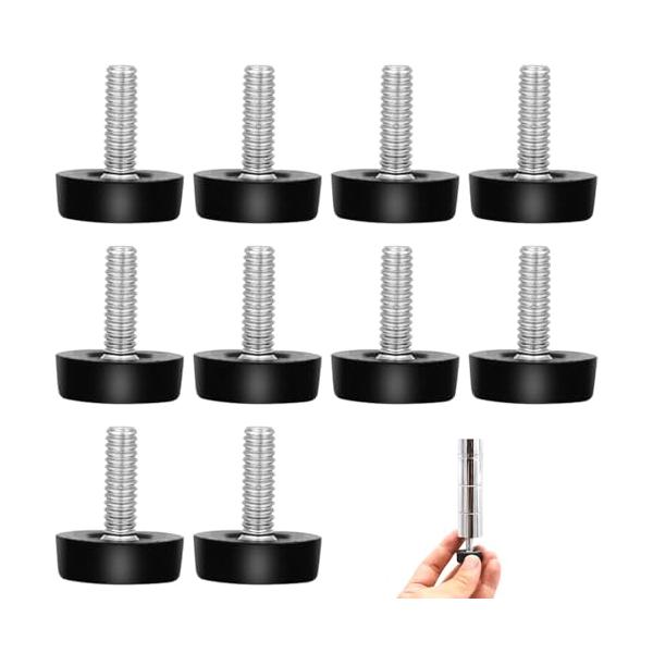 ブラック/23x18mm/464・パッケージ個数:1・M8×23×18mmのアジャスタブル・ファニチャー・フィート10個セットで十分です。寸法をよくご確認の上、お買い求めください。）・底部はPVC素材で作られており、家具を移動するときの摩擦...