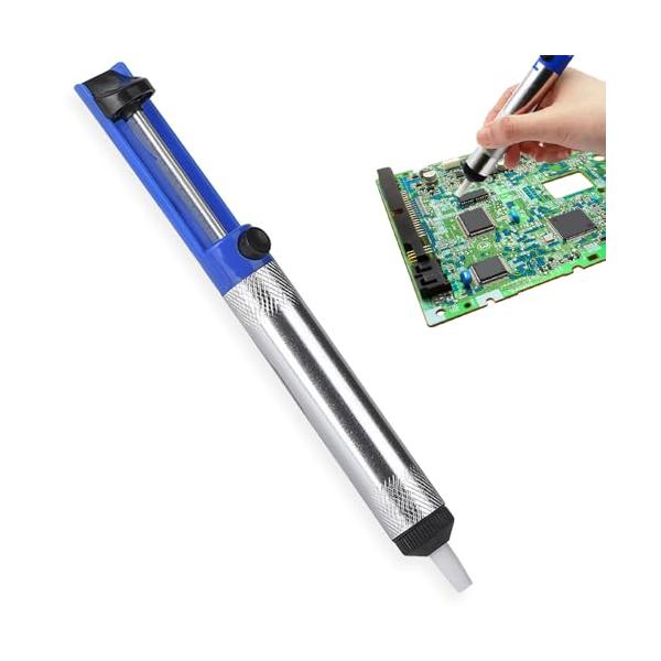 ペンシル-/-/065・製品名：錫吸引器；厚さの索引：ミディアム；製品仕様：183mm*18mm；製品の材質：アルミ二ウム+ ABS；温度調整範囲：500℃，適用範囲：メンテナンス溶接工具。・使いやすく、余りのハンダを除去するように設計し、...