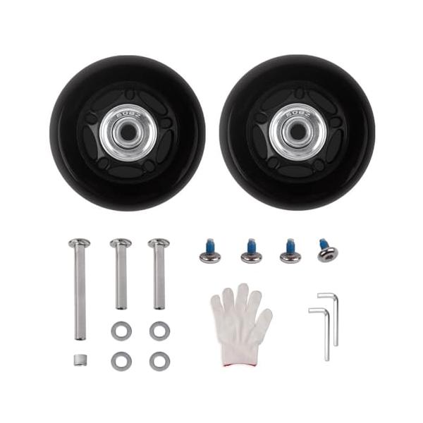 -/車軸35 車輪幅18mm 軸受/-・修理キット内容：2*キャスター（直径64ｍｍ）、3*ボルト（単輪車軸35mm*2、二輪車軸60ｍｍ*1）、4*ネジ、4*ワッシャー 、1*Φ8車軸スリーブ 、2*六角レンチ・商品サイズ：輪外径64mm...