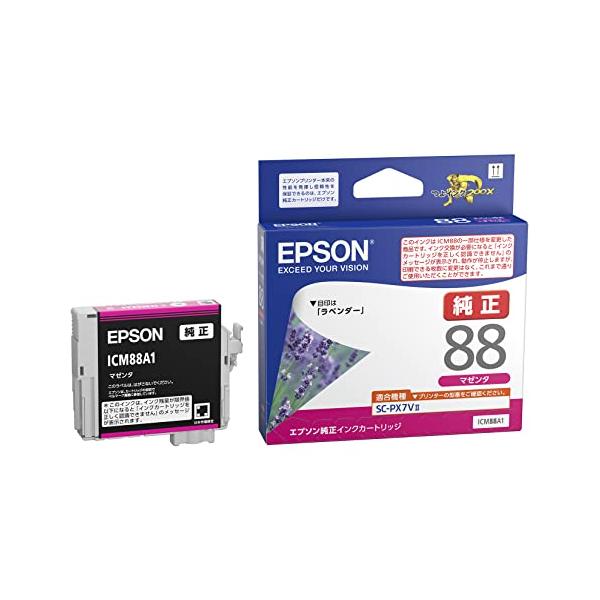 インクマゼンタ/小/ICM88A1・PatternName:単品・タイプ:純正・形状:独立型・種類:顔料・色:マゼンタ・対応メーカー:エプソン