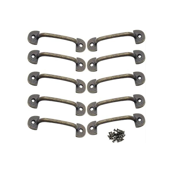 ブロンズ+6cm/-/-・Color:ブロンズ+6cm・製品仕様本セットには10個のドアハンドルが含まれており 無料で付属のネジも提供しておりますので 簡単に取り付けられます・高品質素材取っ手 は亜鉛合金で作られており どの家庭にも適してい...