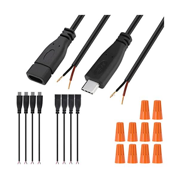 USB C/-/NR-XT-320A・Color:USB C・パッケージ個数:1・用途: USB 2.0 Type C メスソケット/オスプラグ。 赤線：プラス、黒線：マイナス。・ワイヤーゲージ: 22AWG; 外径: 3.5mm; ワイヤ...