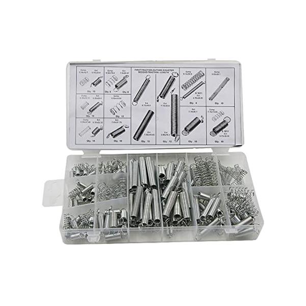 シルバー/-/-・パッケージ個数:200・圧縮ばね と 引張りばね セット　20種 合計200個・圧縮ばね単位：ｍｍ。12.7ｘ7.14（10PCS）　6.35ｘ10.3（10PCS）　5.55ｘ17.46（10PCS）　9.52ｘ15.8...