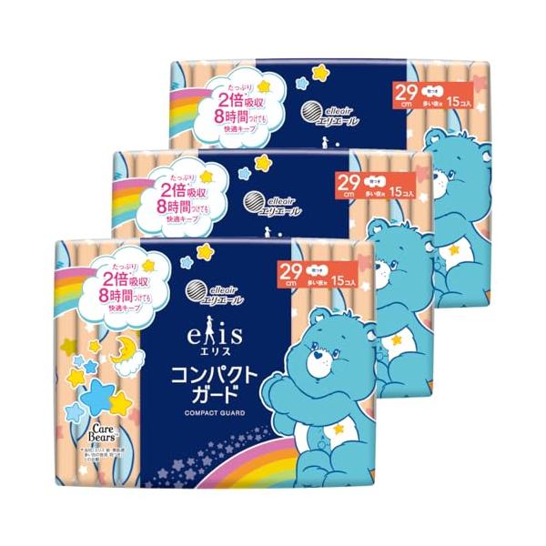 パッケージ個数:1・ケアベアデザインパッケージ品・8時間つけても快適キープ：経血をたっぷり吸収しても、8時間べたつきにくい1。わずか1.9mmの極薄シートでスリムなのに、超吸収ポリマーがぎっしり詰まっているので、しっかり吸収。1 当社エリス...