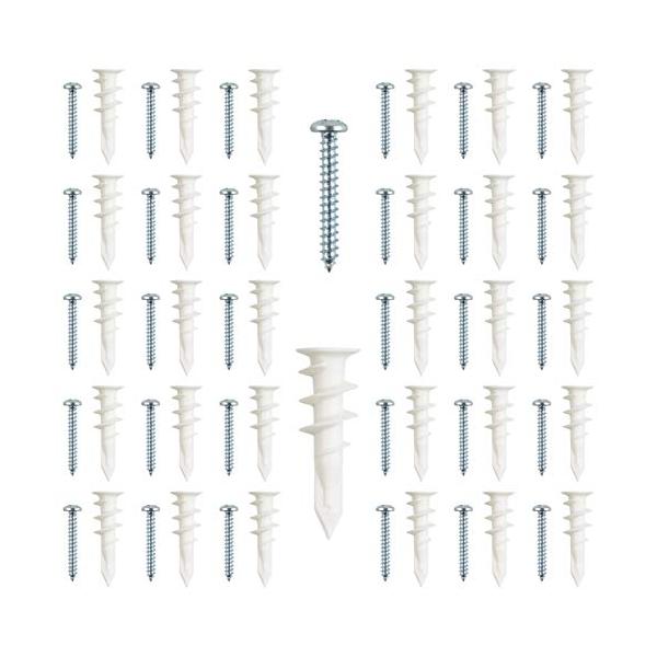 パッケージ個数:1・パッケージ内容プラスチックアンカー30個、プラスネジ30個。注意事項:購入前に、サイズを確認してからお買い求めください。・特徴壁を破壊することはありません、アンカーを壁に残して再利用するためにネジ＆アイテムを取り外すこと...