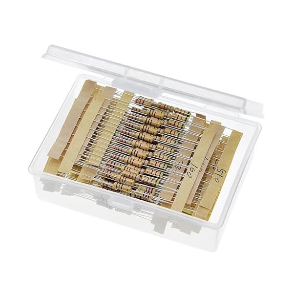 パッケージ個数:1・製品仕様金属皮膜抵抗器セット、定格1/2W、抵抗値許容差±5%。抵抗値範囲10Ω?1MΩ 30種類、各10個、計300個。・豊富な種類抵抗器には30種類あり、30種類には次のようなものがある10Ω、22Ω， 47Ω、10...