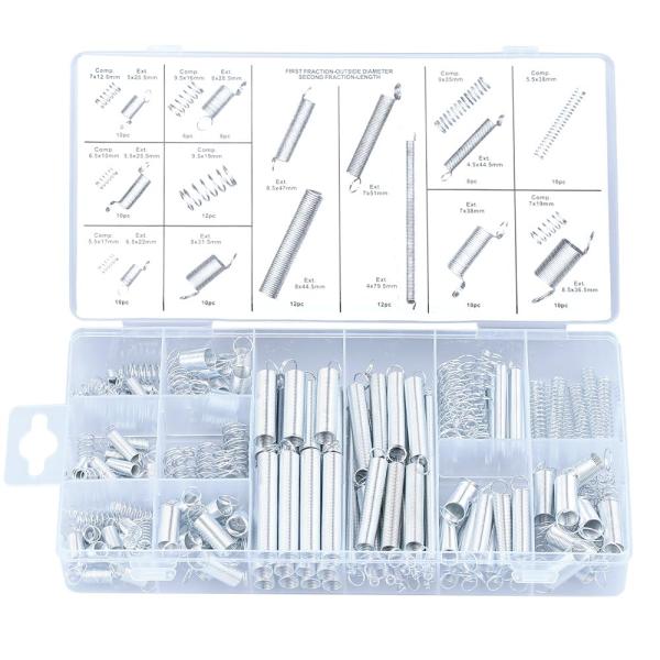 1.優良な特性耐久性とソリッドのばね鋼で長持ちし、耐摩耗性。お店や家などのメンテナンスに適しています。・2.200個セット内容圧縮ばねと引張りばねセット20種合計200個。ケースサイズ：約20.7ｘ11ｘ2.8cm。・3. 引張りばね：（1...