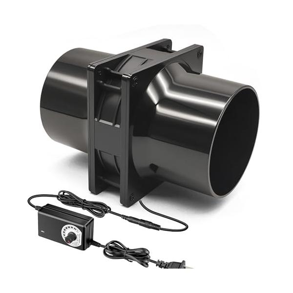 ?典的黒い/?100mm/DCFN-100・Color:黒いSize:?100mm・ダクトファン仕様：製品直径：約98mm。接続可能パイプ径：100mm。風量：124CFM/210m3/h（最大）。 回転数：6000rpm（最大）。 消費電...