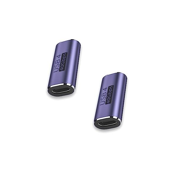 メスからメス一番　二個パープル/-/-・Style:メスからメス一番　二個・使用ご注意本製品は一方向にしか使用できません。誤って挿入すると、充電やデータ伝送はできません。解決方法：USB C to USB C変換コネクタからUSBケーブルを...