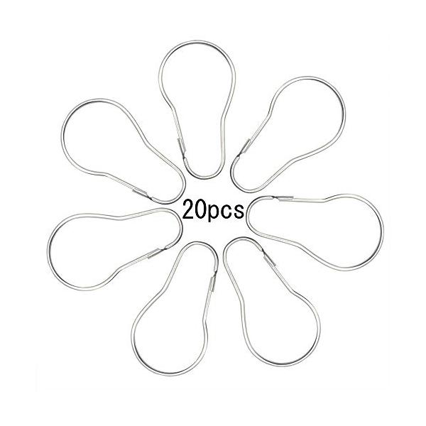 シルバー/20個/-・Size:20個・適用範囲広い：カーテンリングランナーはシャワーカーテン、窓カーテン、フレンチ窓カーテンなどのほとんどの種類に広く適用されています。・適用サイズ：リング部分が内径35mmと大きめで、標準的なポール・伸縮...