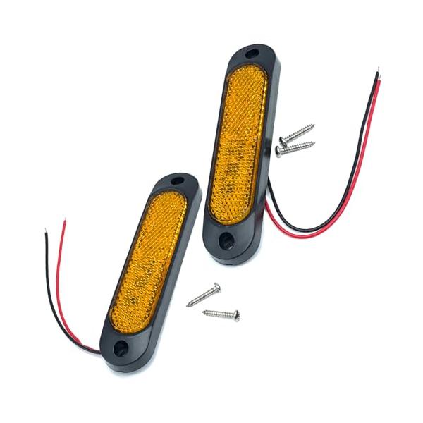 アンバー/-/-・Color:アンバー・パッケージ個数:1・12V24V兼用でLED内臓の汎用リフレクター2個セットになります。・ウインカーに繋ぐと補助ウインカーとして使用でき、ポジションに繋げばマーカーライトやデイライトとしてお使いいただ...