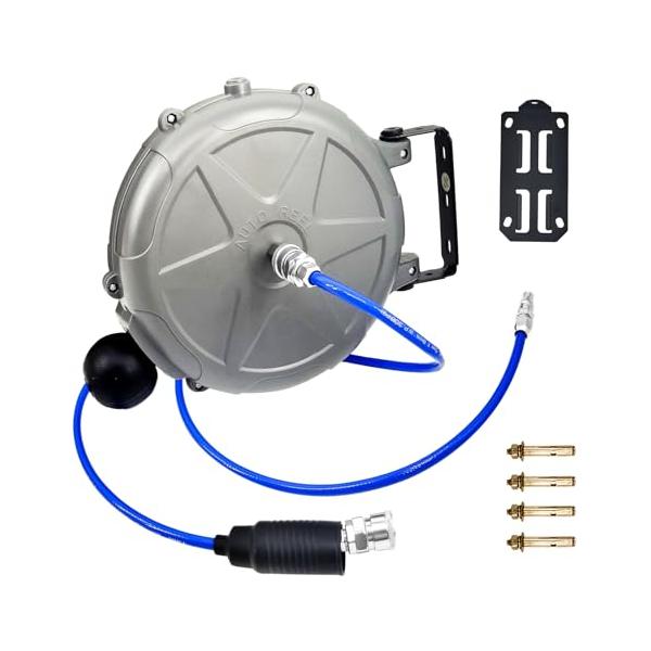 コンパクト、モダングレー/-/-・10mのロングサイズホースの全長は10メートルで、コンパクトなデザインで旅行時に持ち運びやすく、自動車修理店などの場所での使用に適しています。絡まり防止機能があり、高速で巻き取っても絡まりません。必要な長さ...