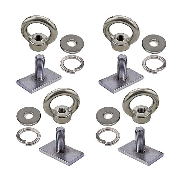 シルバー/M8/-・キットには以下が含まれます:M84Xステンレス鋼ねじアイボルト、4Xステンレス鋼スロットナット、4Xステンレス鋼ヘビーデューティワッシャー、4Xステンレス鋼スプリングワッシャー・頑丈なステンレス鋼M8:定格500kgの作...