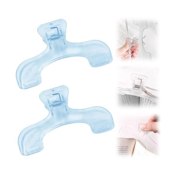 透明ブルー/-/-・Color:透明ブルー・??読書の快適性の向上厚くて耐摩耗性のPP素材のおかげで、この再利用可能なブッククリップページホルダーは、時間の試練に耐える安全で頑丈なグリップを提供し、ページを開いたままにし、楽に読書できます。...