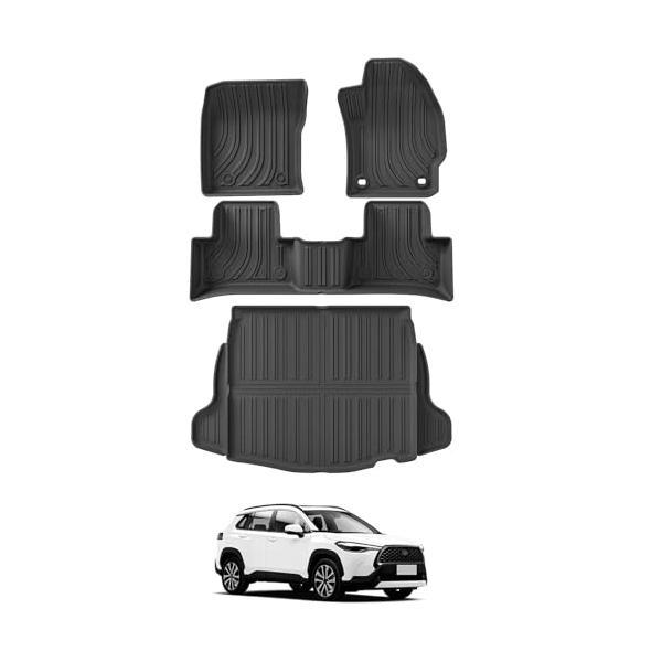 ブラック/カローラクロス 10系 前席&amp;二列目シート&amp;トランクマット/-・Size:カローラクロス 10系 前席&amp;二列目シート&amp;トランクマット・適合車種:トヨタ 新型カローラクロス 2WD専用 TOYOTA ...