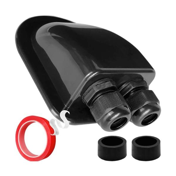 インダストリアル黒/-/NR-XT-118A・Color:黒・用途：ダブルケーブルエントリーで、ソーラーパネルのプラスとマイナスのケーブルを明確に区別できます。・対応サイズ：ゴムブッシュ2個付きで、直径3〜12mmのケーブルに対応。・高い防...