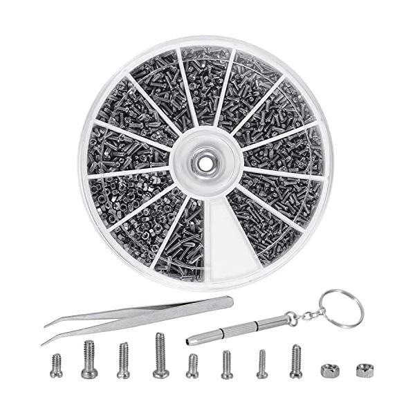 眼鏡修理工具セット眼鏡修理工具セットには、10種類の小さなネジとナット、1本の微細ピンセット、1本のドライバーが含まれており、時計、眼鏡、その他の小さなネジを必要とする精密器具を修理するために使用できます。 ?・高品質な素材これらの小さなネ...