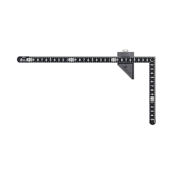 ストッパー付ブラック/-/12442・Style:ストッパー付PatternName:ブラック 30×15cm 表裏同目・パッケージ個数:1・ケガキ作業に使える便利なセット品です。・曲尺＋ストッパーによりケガキ作業の作業性をUPさせました。...