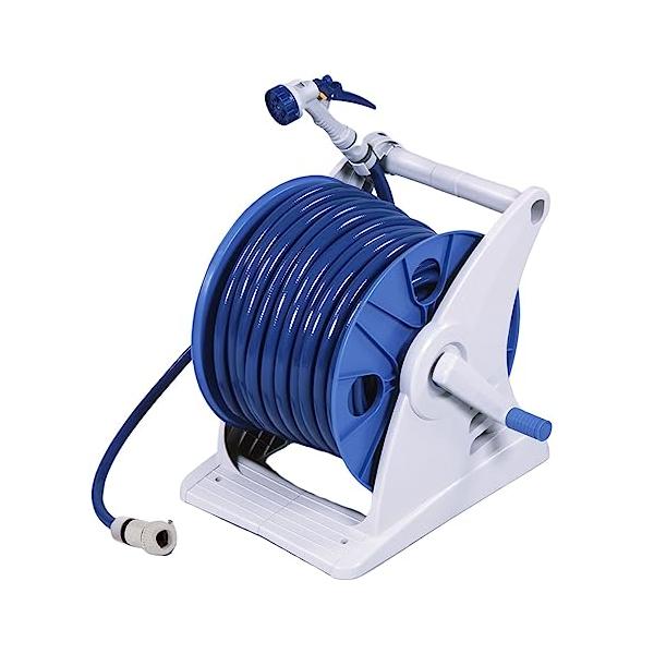 単品ブルー/50m/GR50GNF・Style:単品Size:50m・パッケージ個数:1・??ノズル押さえ付き本体上部の持ち手部分にノズル押さえがついており、ホースを使用しないときにノズルをすっきりと収納することができます。・??ホースの巻...