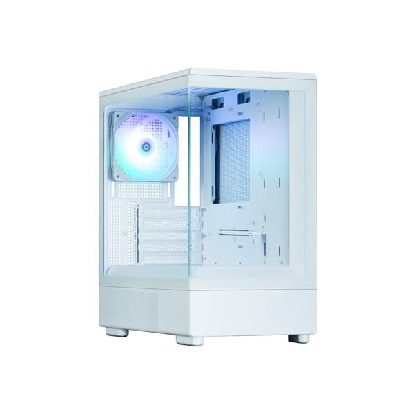 ホワイト/-/ZM-P10WH・Color:ホワイト・パッケージ個数:1・CS8959 日本代理店製品 1年・サイドとフロントにツールレスで脱着可能な強化ガラスパネルを採用、柱のない構造によりPCケース内部をショーケースのようにディスプレイ...