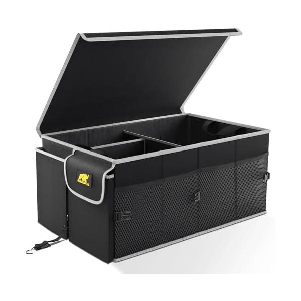 布製、折り畳み、蓋付きブラック/-/QSP036・Color:ブラック・商品詳細：容量：約55 L、寸法：58*40*28 cm、畳み後：11.4*40*28 cm。セット内容：本体、仕切り板2枚、固定テープ2個、取り外し可能カバー1個・高...