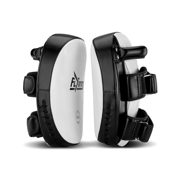 白/L/-・Color:白・キックミットの用途: ムエタイやキックボクシングの練習に最適なパンチングターゲット・高品質な素材: 頑丈な人工皮革製で、長期間の使用に耐える耐久性・適切なサイズ: 手首から前腕までをしっかりと保護できる大きさ