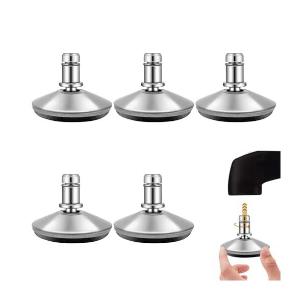 パッケージ：ダイニングチェアマットが5個付属しています。ロッドサイズ: 11*22mm、スプリングタイプ、ほぼすべてのゲーミングチェアに適しています。取り付け後は高さが15mm高くなり、ベース直径は50mmになります。・高品質の素材：調節可...