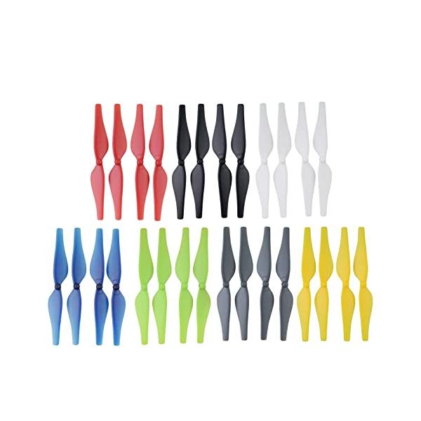 パッケージ個数:1・パッケージに含まれるもの：28PCSプロペラ・DJI Telloのスーツ空中写真ドローンアクセサリーリモートコントロール飛行機ホローカップモーターカラープロペラ・各4 pcsプロペラセット：2 pcs時計回りプロペラ、2...