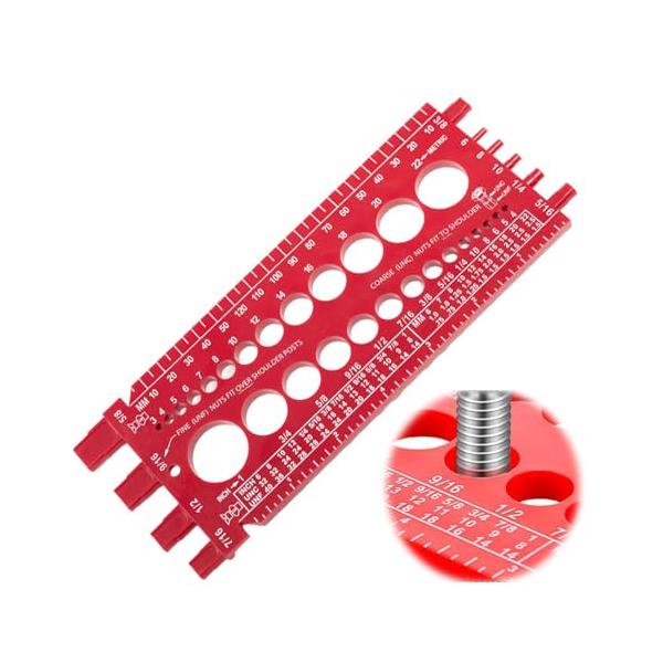 赤/-/-・高品質の素材：ナットボルトねじゲージは高品質のプラスチックで作られており、鍛造と精密機械加工によって加工されています。耐摩耗性に優れているだけでなく、正確な位置決めも実現できます。高温硬化処理により滑りにくく、割れや変形しにくい...